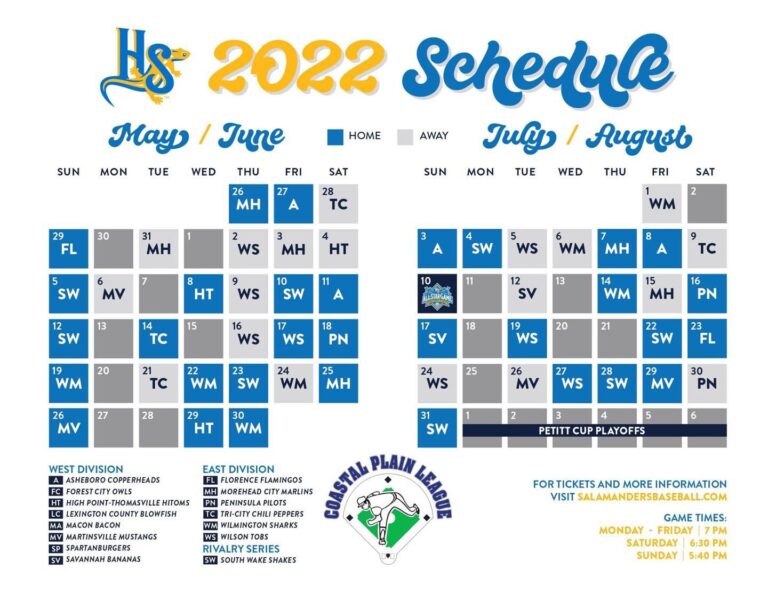 2022 Season Schedule Released Tix On Sale For Holly Springs 